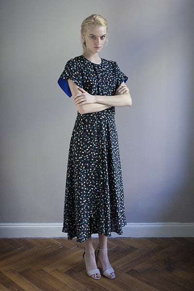 HALF MOON DRESS multi color print – Ettina Blaison